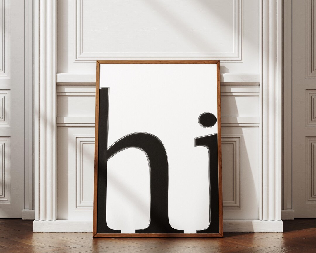 Hi Printable Wall Art | Modern Hi Aesthetic Wall Poster | Bold ...