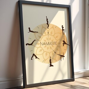 Namaste Yoga Poses Wall Art | Sun Salutation Yoga Poster | Aesthetic ...
