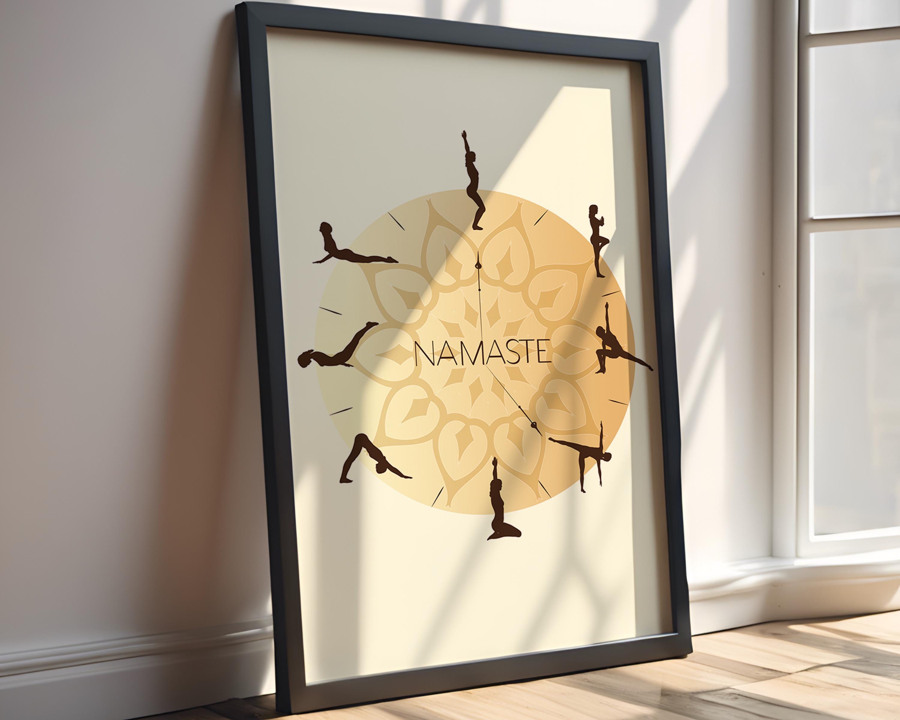 Namaste Yoga Poses Wall Art | Sun Salutation Yoga Poster | Aesthetic ...