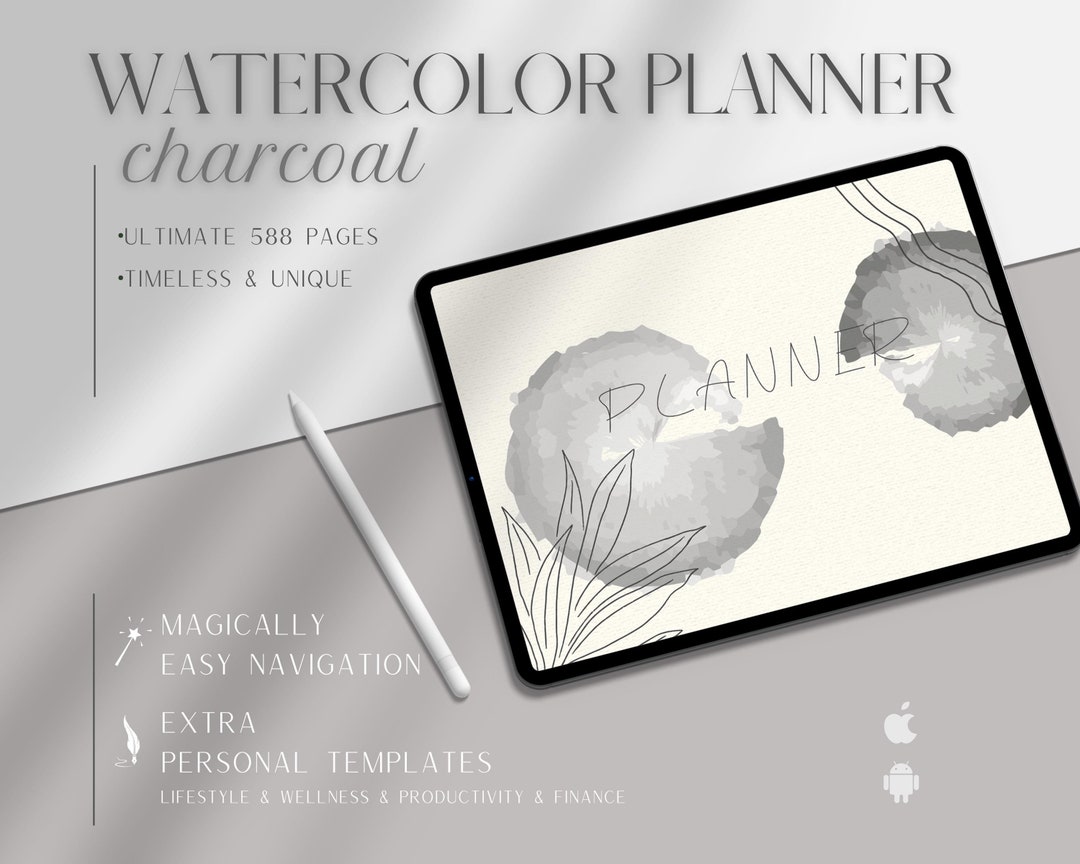 Gray Minimalist Undated Digital Planner | Daily, Weekly, Monthly ...