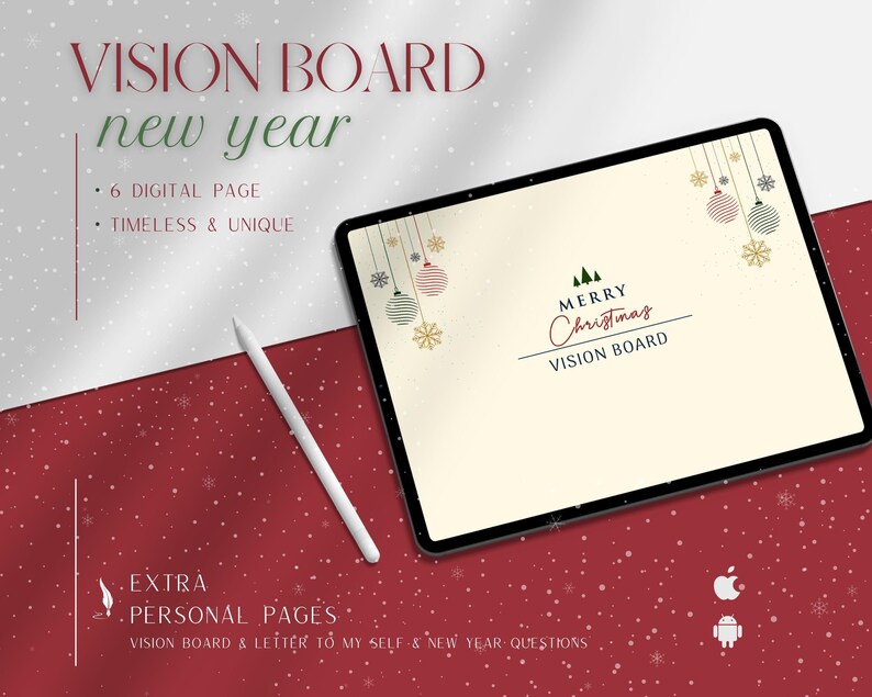 Digital New Year Vision Board Templates | Vision Board Planner ...