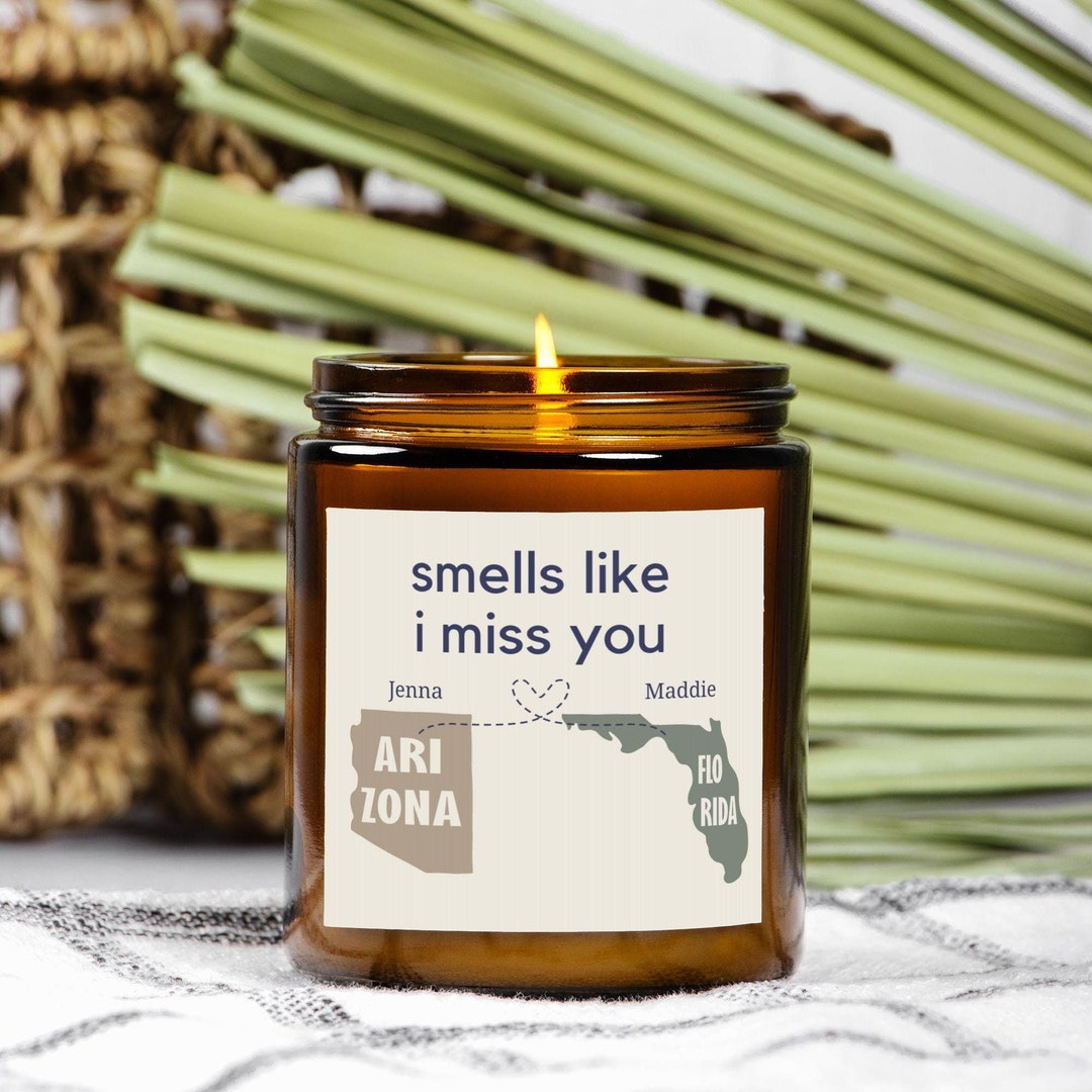 Miss You Candle Long Distance Gift, Custom Best Friends Moving Gift Far ...