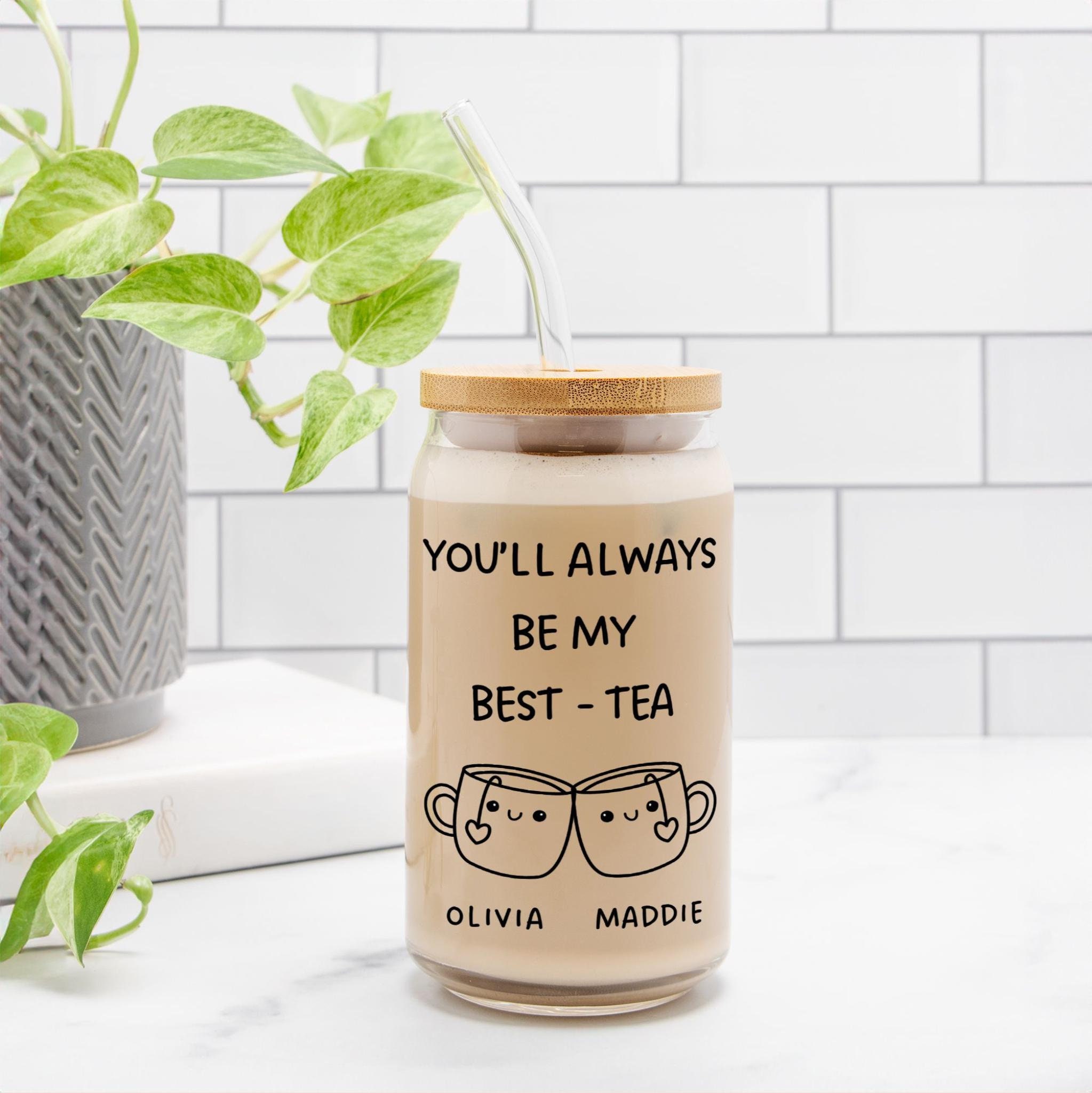 Best-tea Gift, Custom Bestie 16oz Glass Soda Can Cup, Personalized Best ...