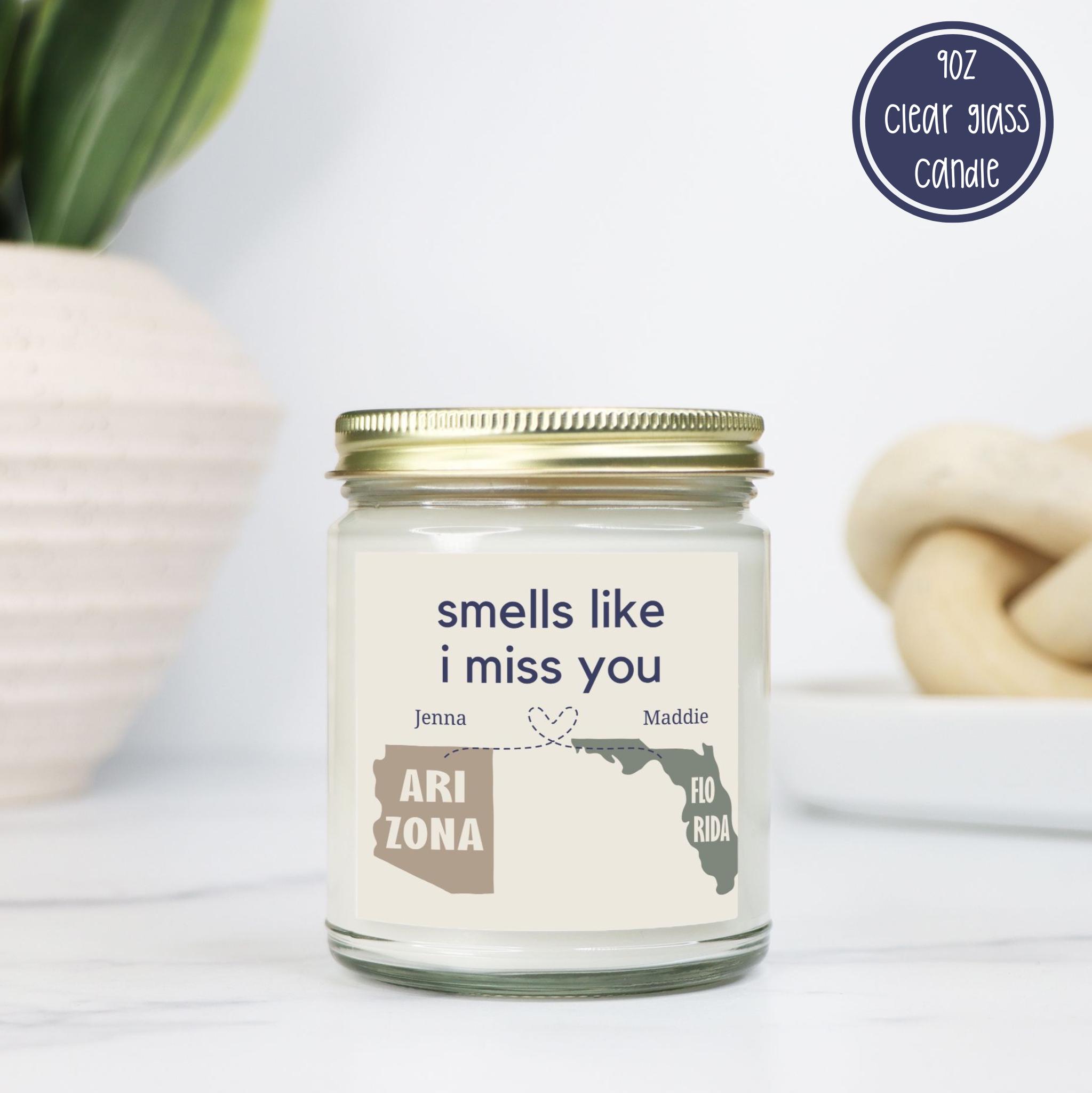Miss You Candle Long Distance Gift, Custom Best Friends Moving Gift Far ...