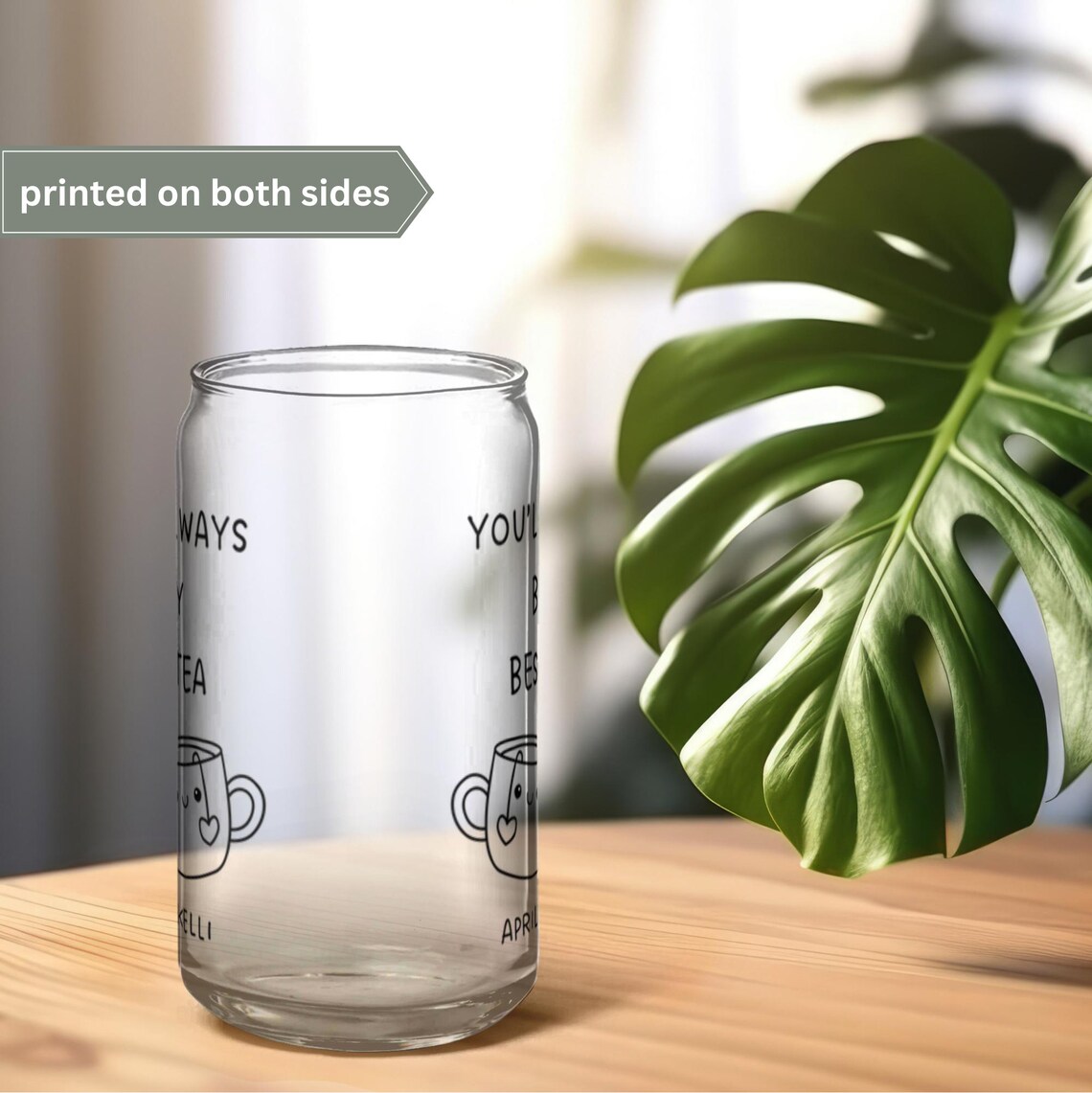 Best-tea Gift, Custom Bestie 16oz Glass Soda Can Cup, Personalized Best ...