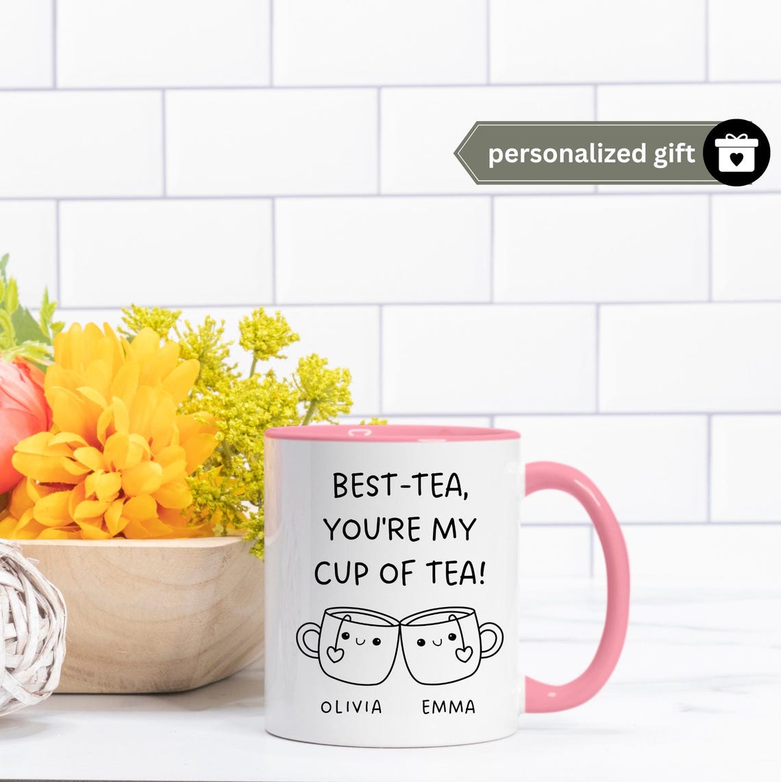 Best-tea Cup of Tea Gift, Custom Bestie Name Mug, Personalized ...