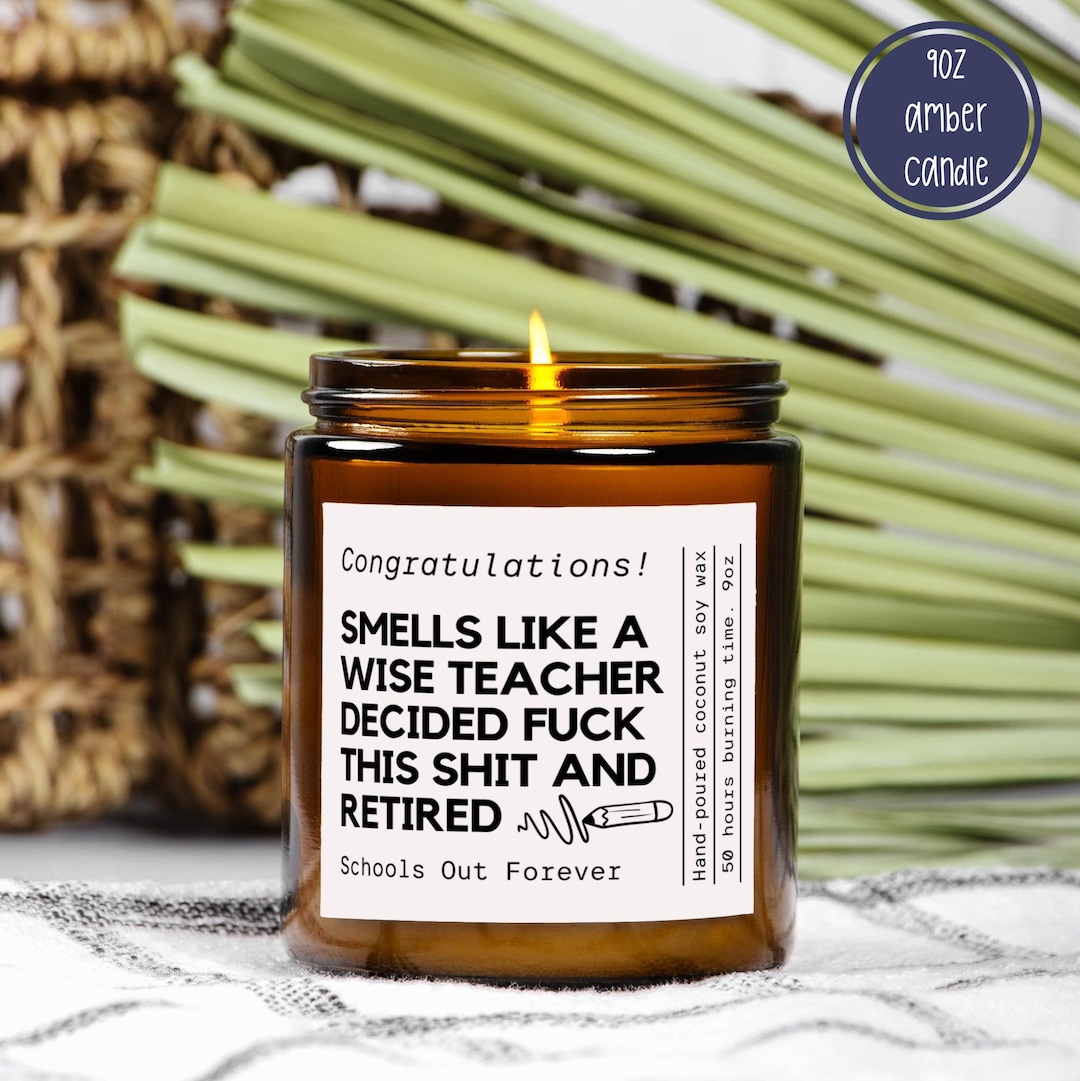 Retired Teacher Gift, Teacher Funny Retirement Candle, Farewell Party ...