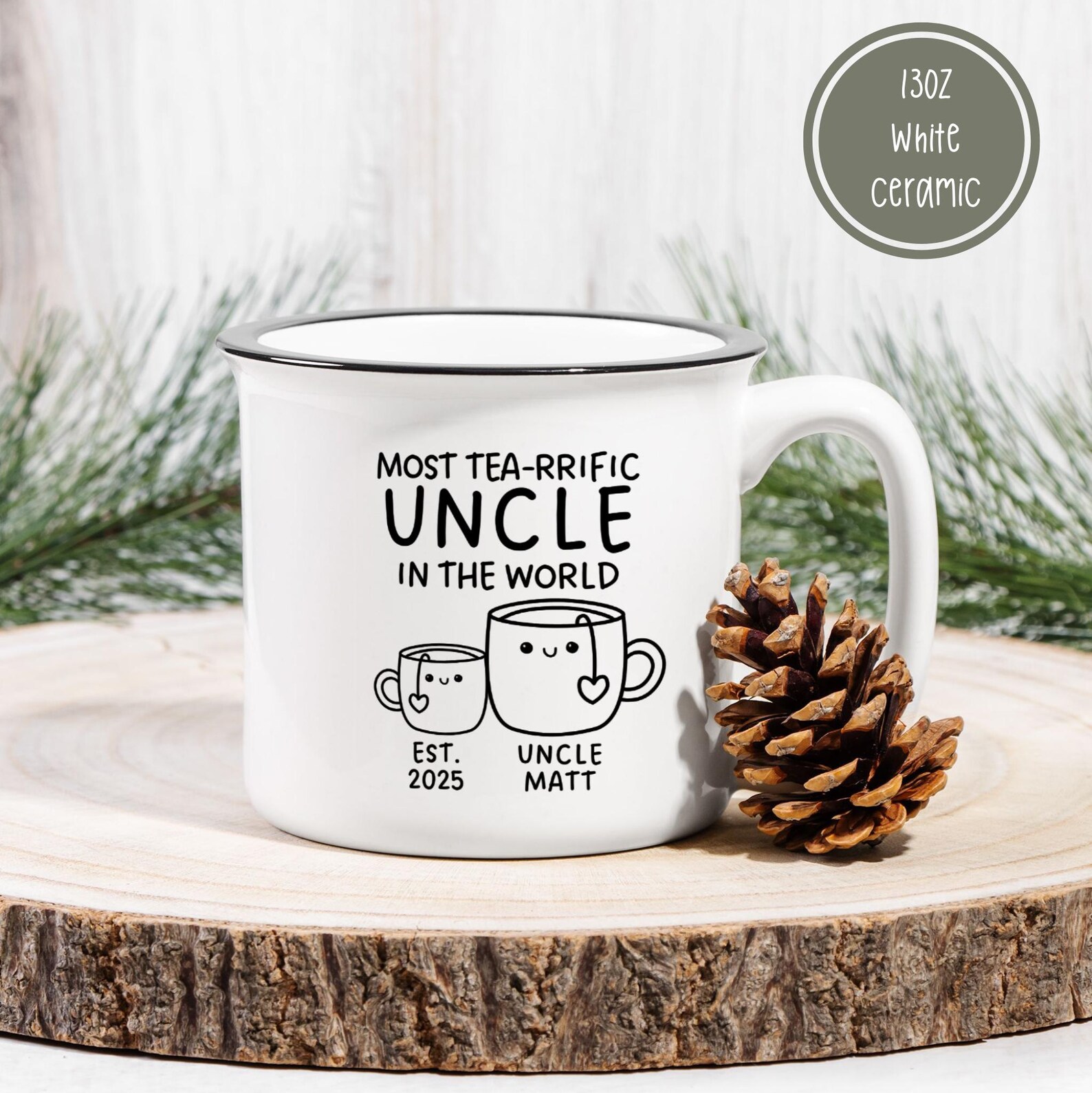 Uncle Mug Gift, Tea-rrific Uncle Tio Personalized Mug, Funny Best ...