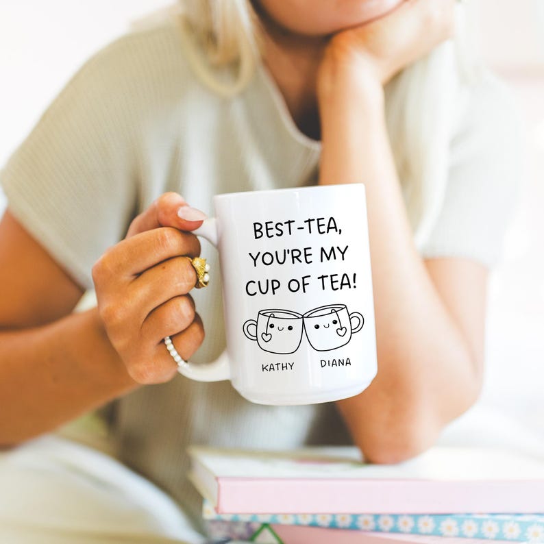 Best-tea Cup of Tea Gift, Custom Bestie Name Mug, Personalized ...