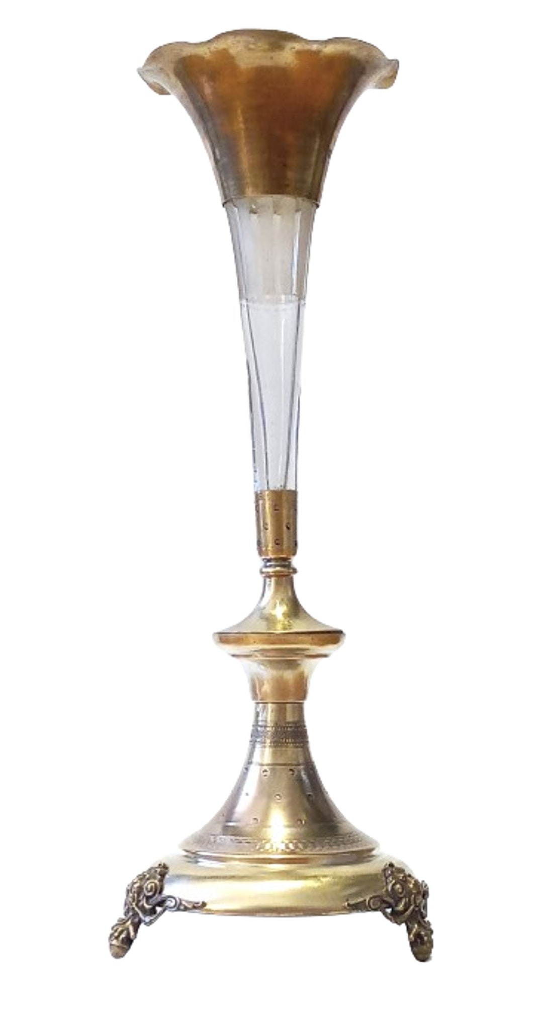 19th Century Metal and Glass Violet Holder - Etsy