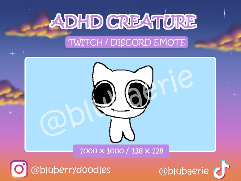 ADHD Creature Twitch Discord Emote Reaction - Etsy