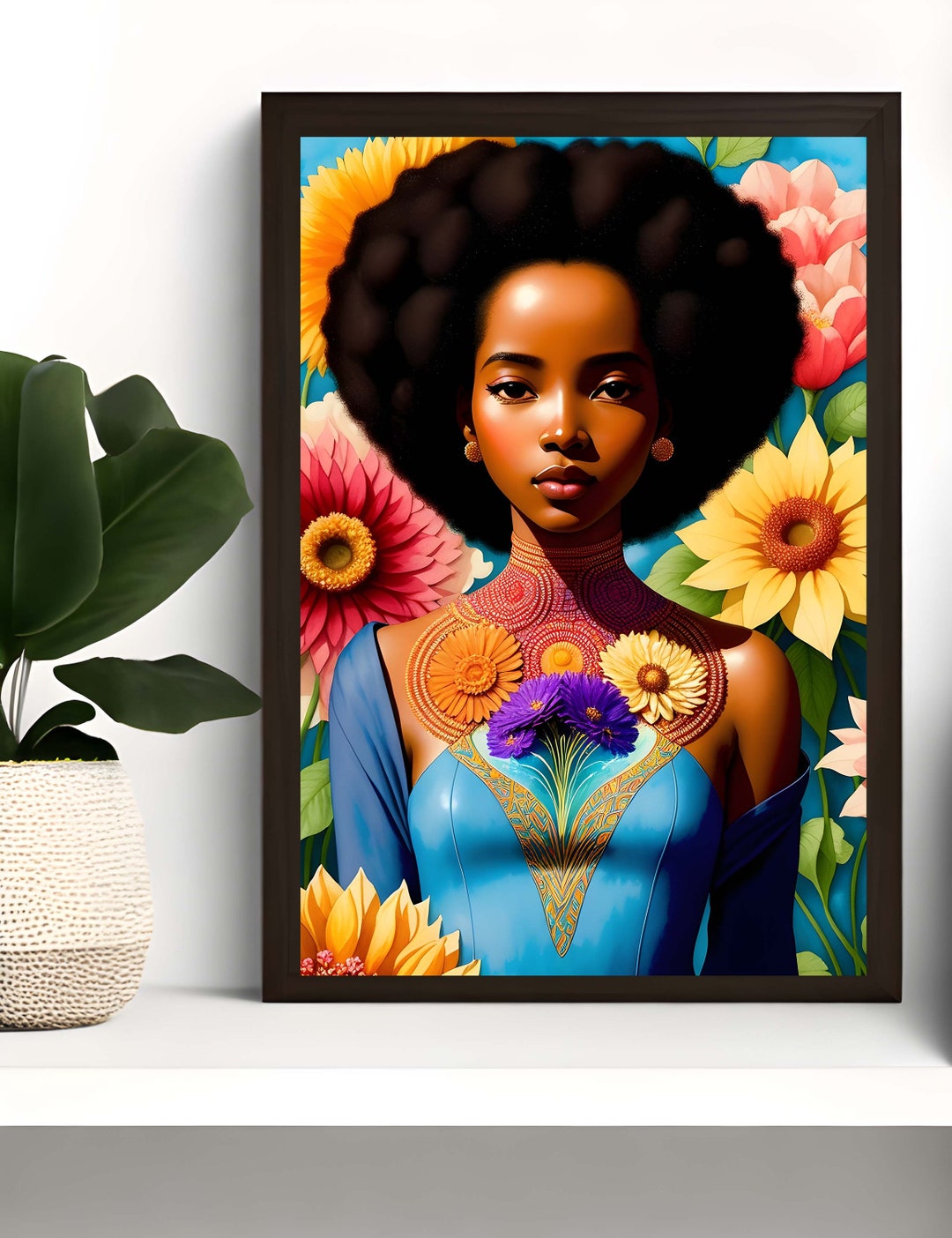 Lora Flower Girl, Watercolor, Abstract, Whimsical Art, Bold Color ...