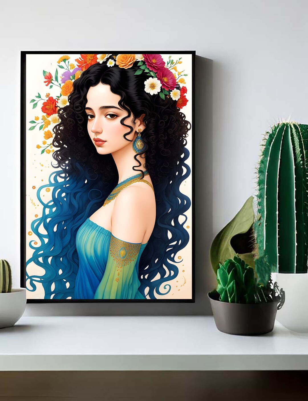 Lucy, Flower Girl, Abstract Watercolor Wall Art Whimsical, Bold Color ...