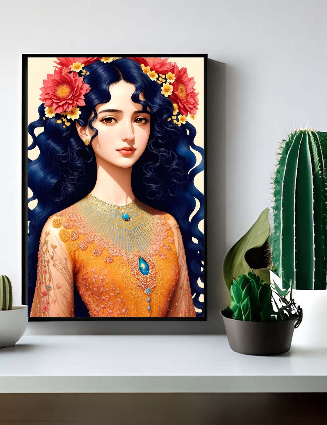 Lucy, Flower Girl, Abstract Watercolor Wall Art Whimsical, Bold Color ...