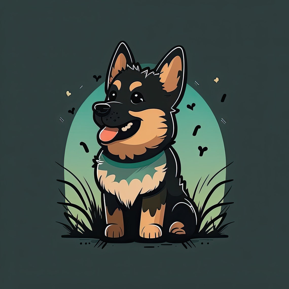Chibi German Shepherd | Dog Breeds Clipart - Etsy