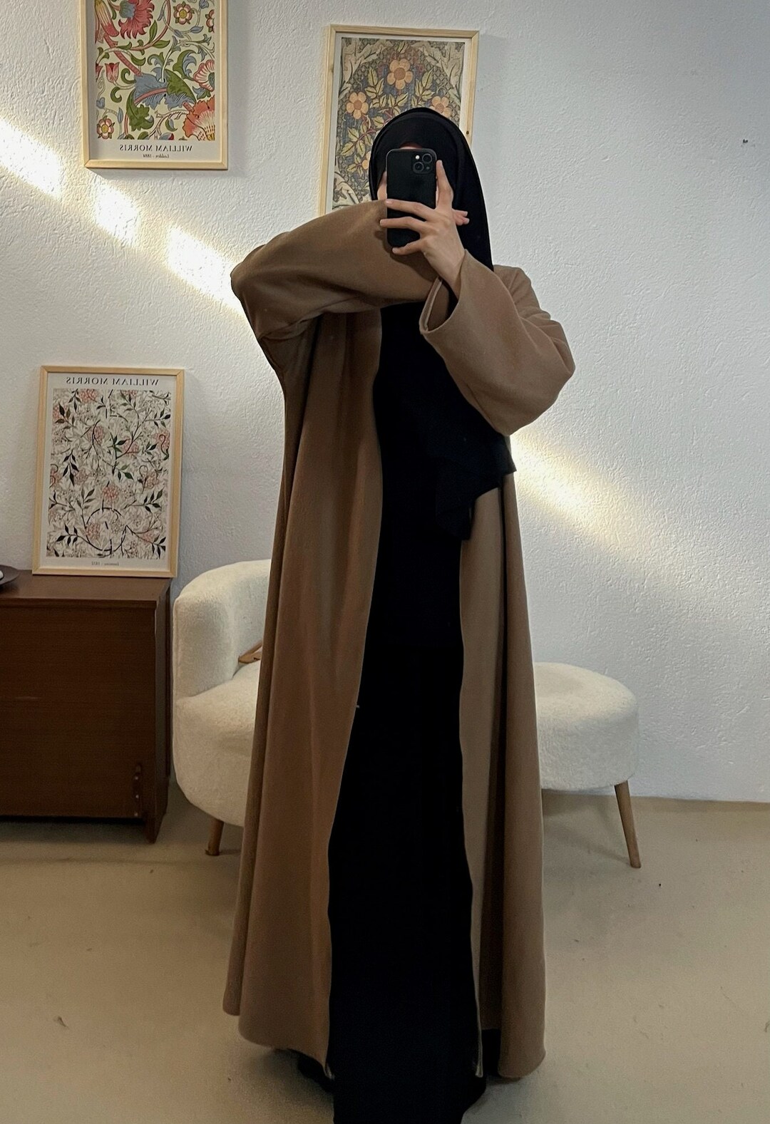 Buy Abaya Kaftan Winter, Modest Abaya for Winter, Stamp Coat, Long ...