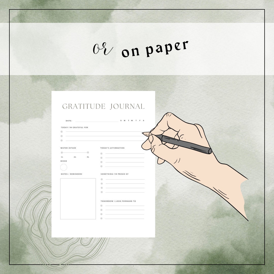 Gratitude Journal Printable Page, Minimalistic, Easy for Using, Perfect ...
