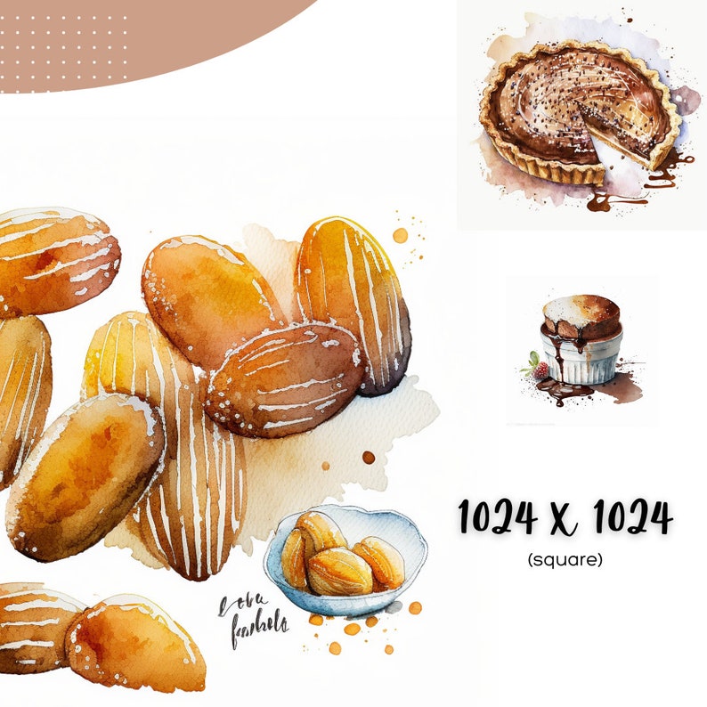 Watercolor Dessert 20pc PNG Bundle Dessert PNG Cake PNG Dessert ...