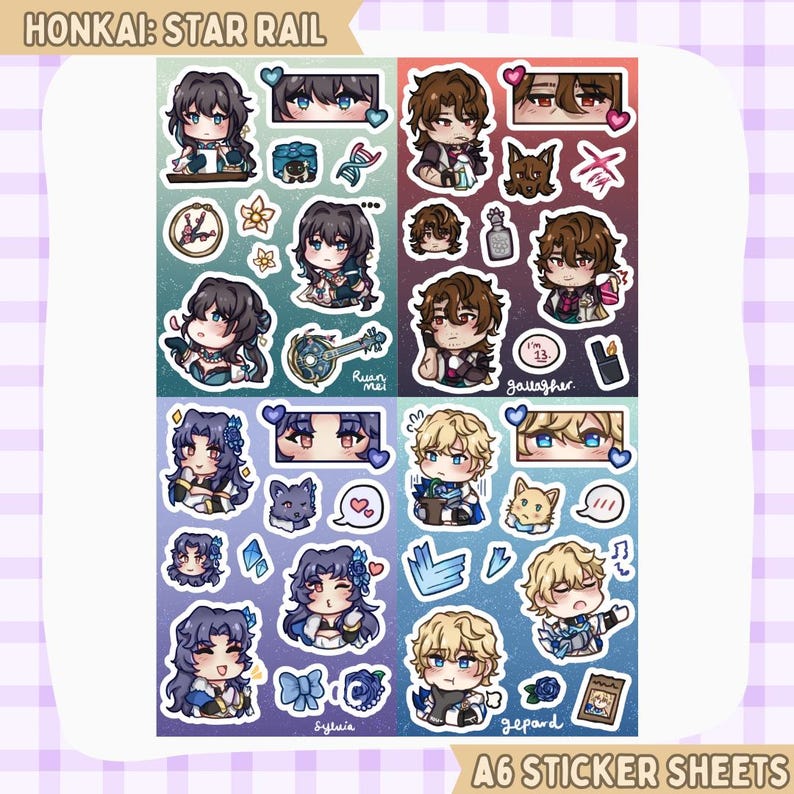Honkai Star Rail A6 Sticker Sheets - Etsy