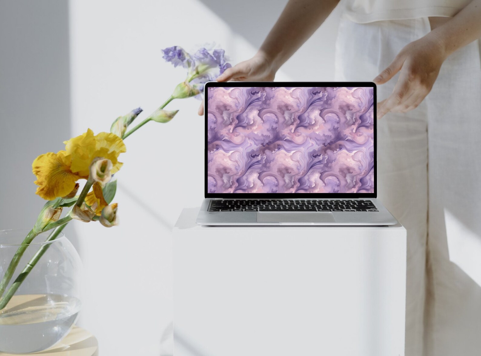 Purple Mermaid Flow Digital Paper Set Seamless Pattern Bundle Instant ...