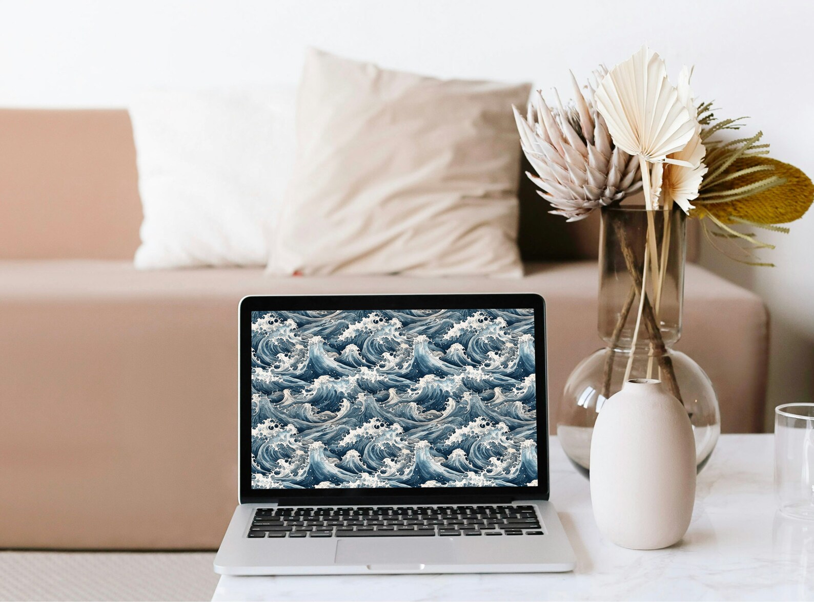 Deep Blue Ocean Waves Seamless Patterns Digital Paper 5-pack Commercial ...