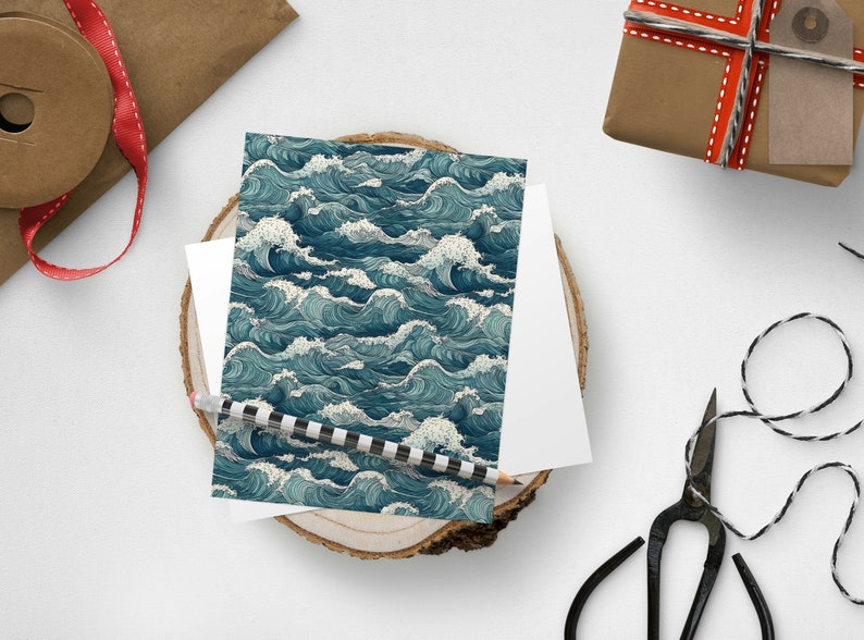 Blue Ocean Breeze Seamless Patterns Digital Paper Bundle Commercial Use ...
