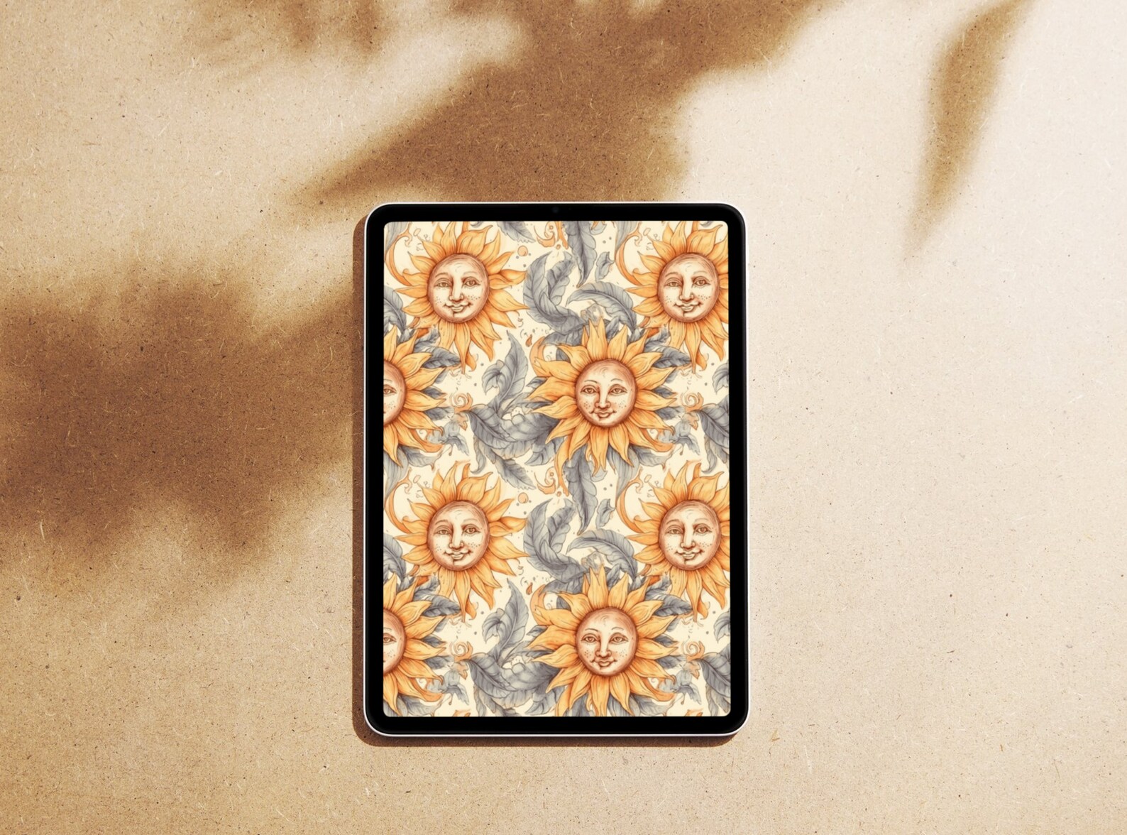 Boho Sun Illustrations Digital Paper Set Seamless Pattern Bundle ...