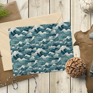 Blue Ocean Breeze Seamless Patterns Digital Paper Bundle Commercial Use ...