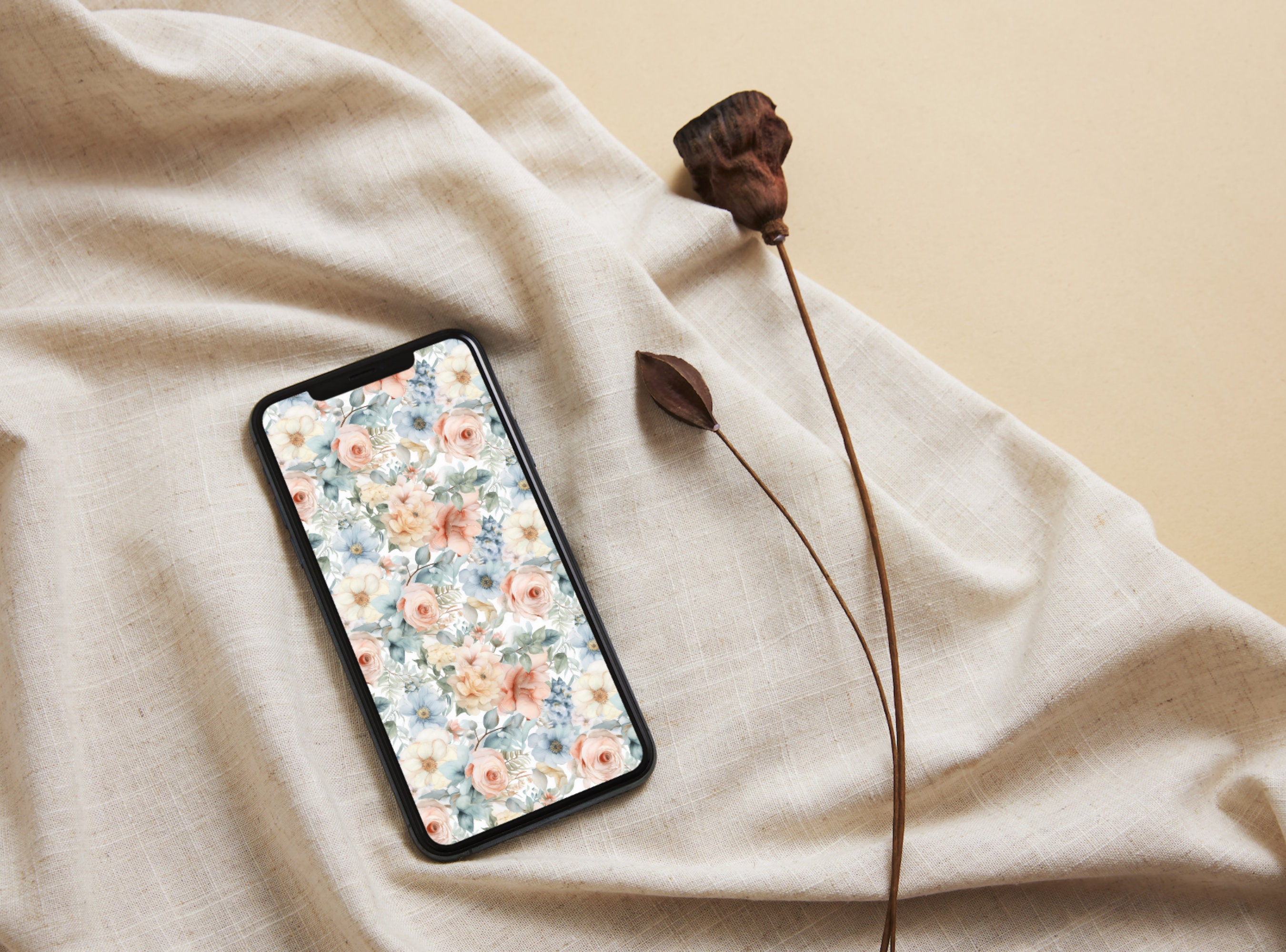 Pastel Roses & Flowers Seamless Pattern Bundle Floral Watercolor ...