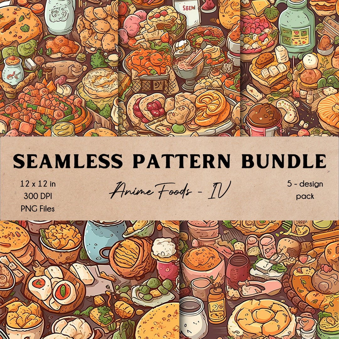 Anime Foods IV Digital Paper Bundle Seamless Pattern Set - Etsy