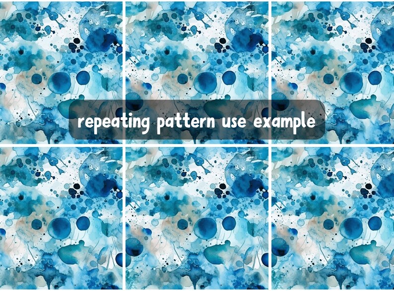 Underwater Blues Watercolor Marks Seamless Pattern Watermark Prints ...