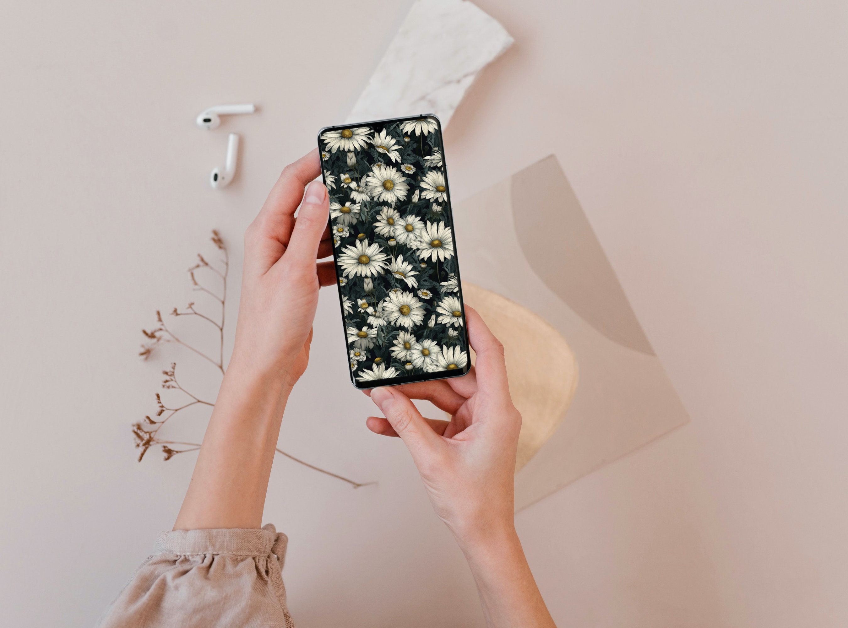 Daisy Floral Illustrations Clipart Seamless Pattern 4-pack Digital ...