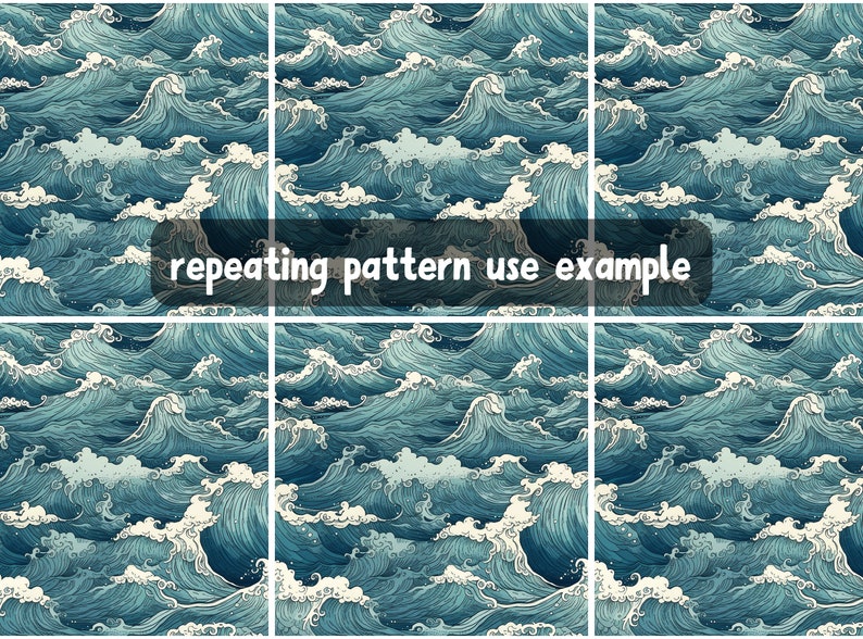 Blue Ocean Breeze Seamless Patterns Digital Paper Bundle Commercial Use ...