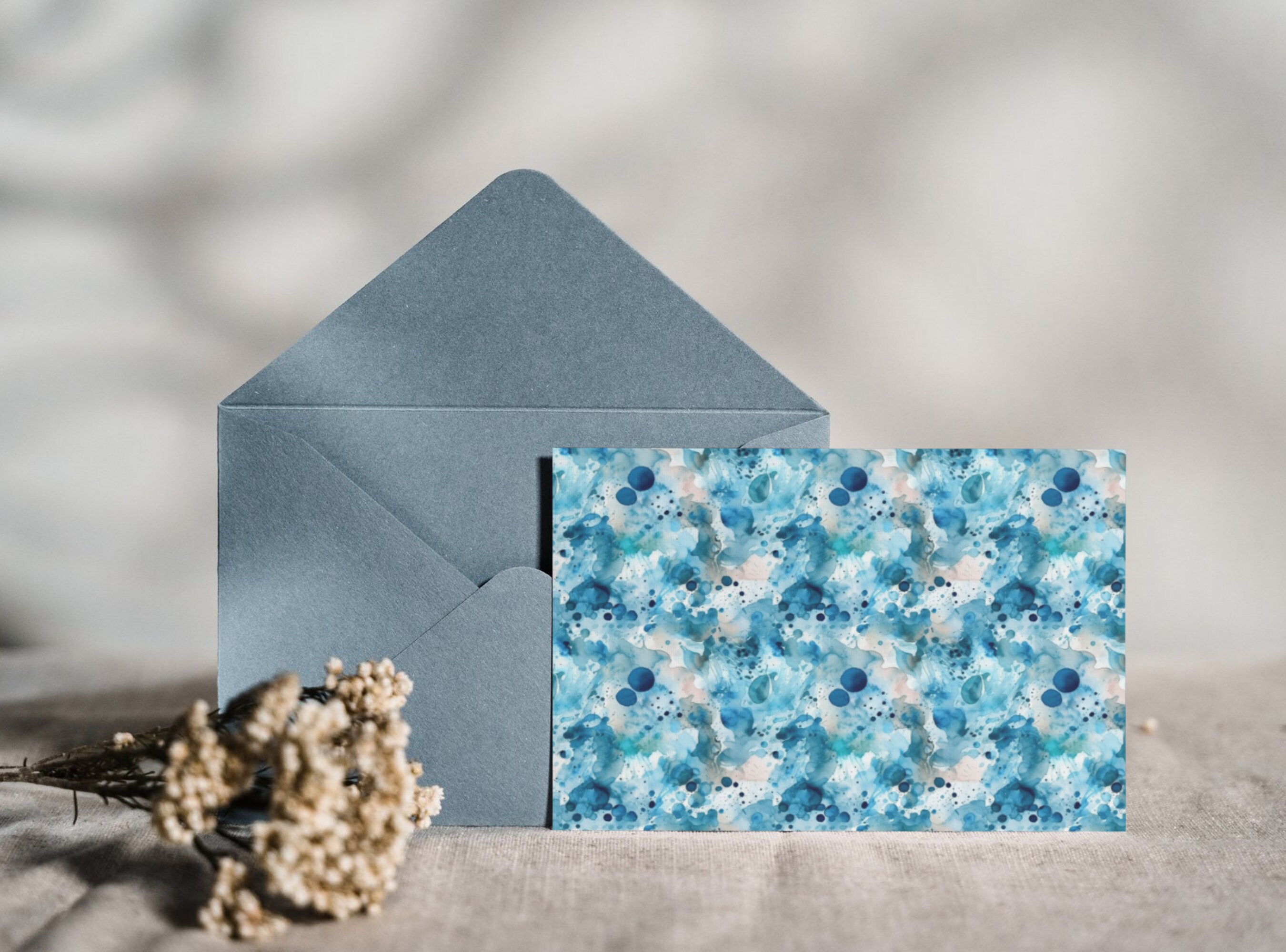 Underwater Blues Watercolor Marks Seamless Pattern Watermark Prints ...