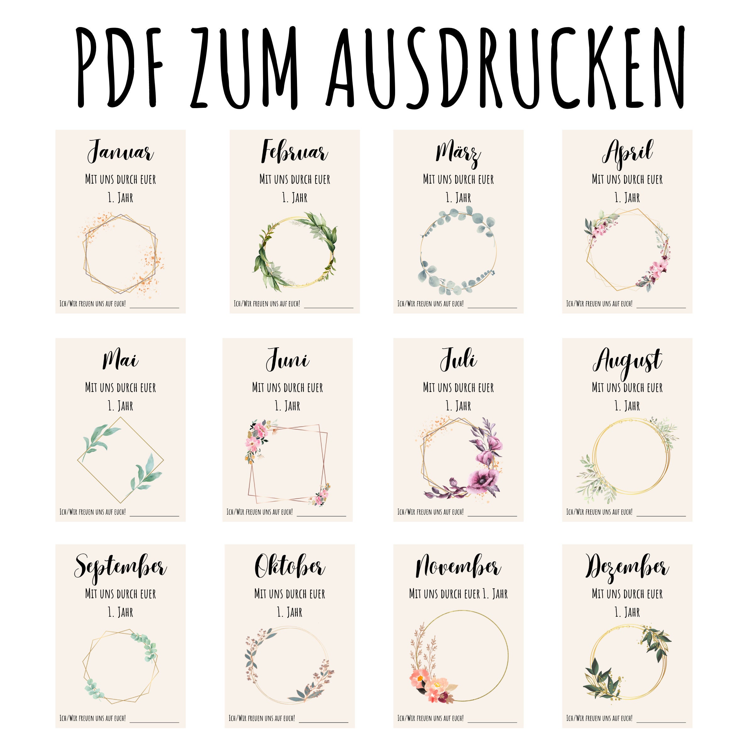 Hochzeitsspiel mit uns durch euer 1. Jahr, Spiel für die Hochzeit, PDF ...