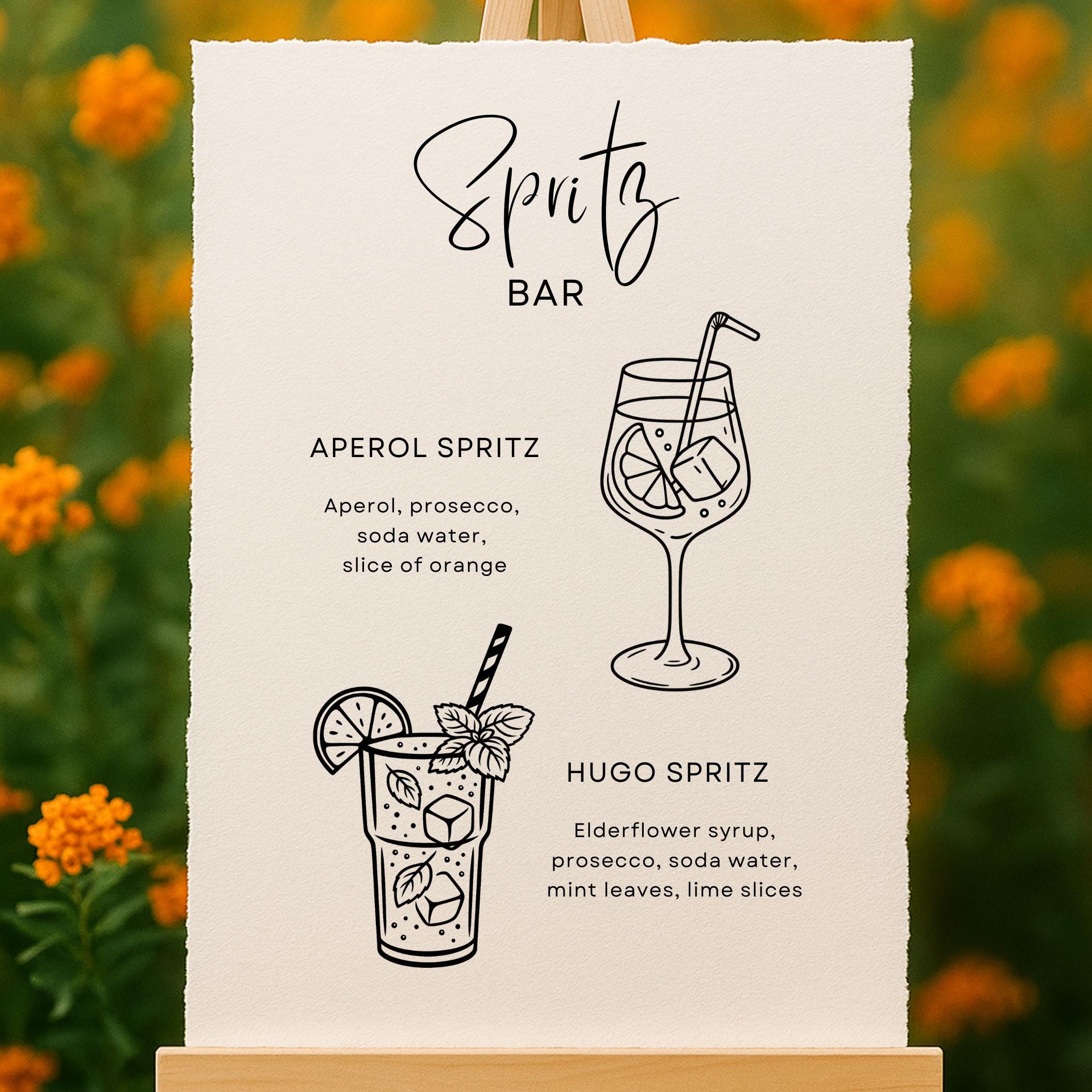 Spritz Bar Sign | Aperol Spritz Sign | Limoncello Hugo Spritz Printable ...