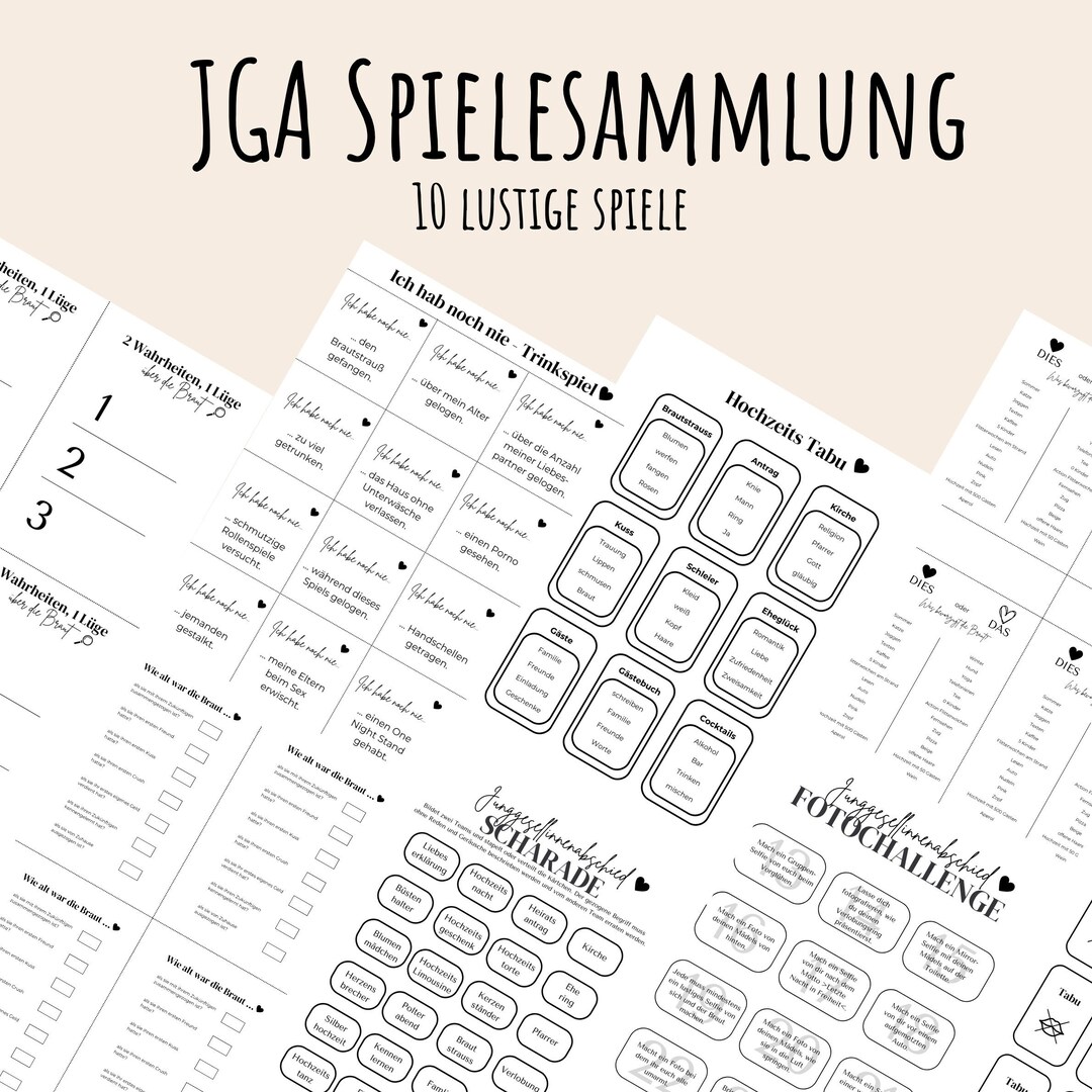 JGA Games, JGA Games Bundle Digital, Hen Party Games, JGA Game to Print ...