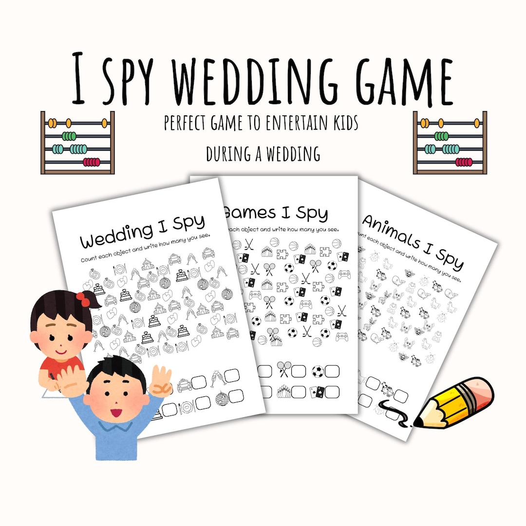 I Spy Wedding Game, Wedding Game Template, Digital Wedding Game, Kids ...