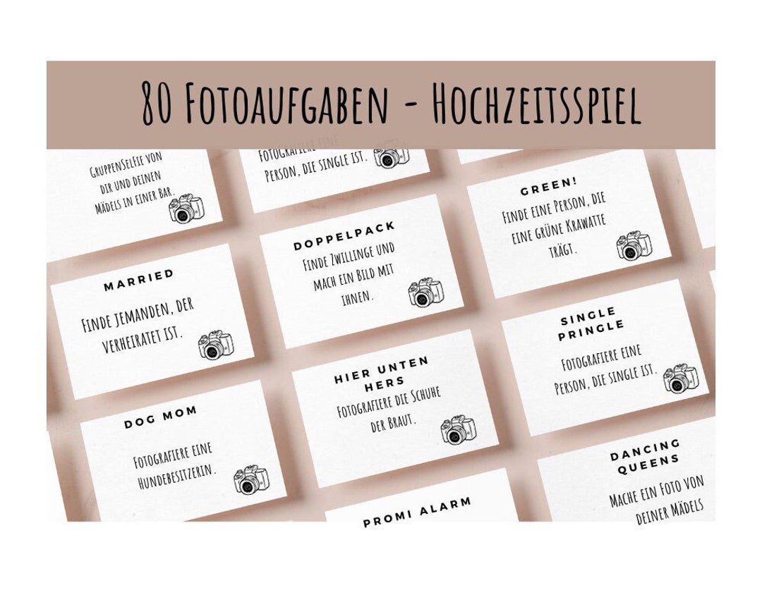 Druckvorlage Fotoaufgaben Hochzeit Vorlage