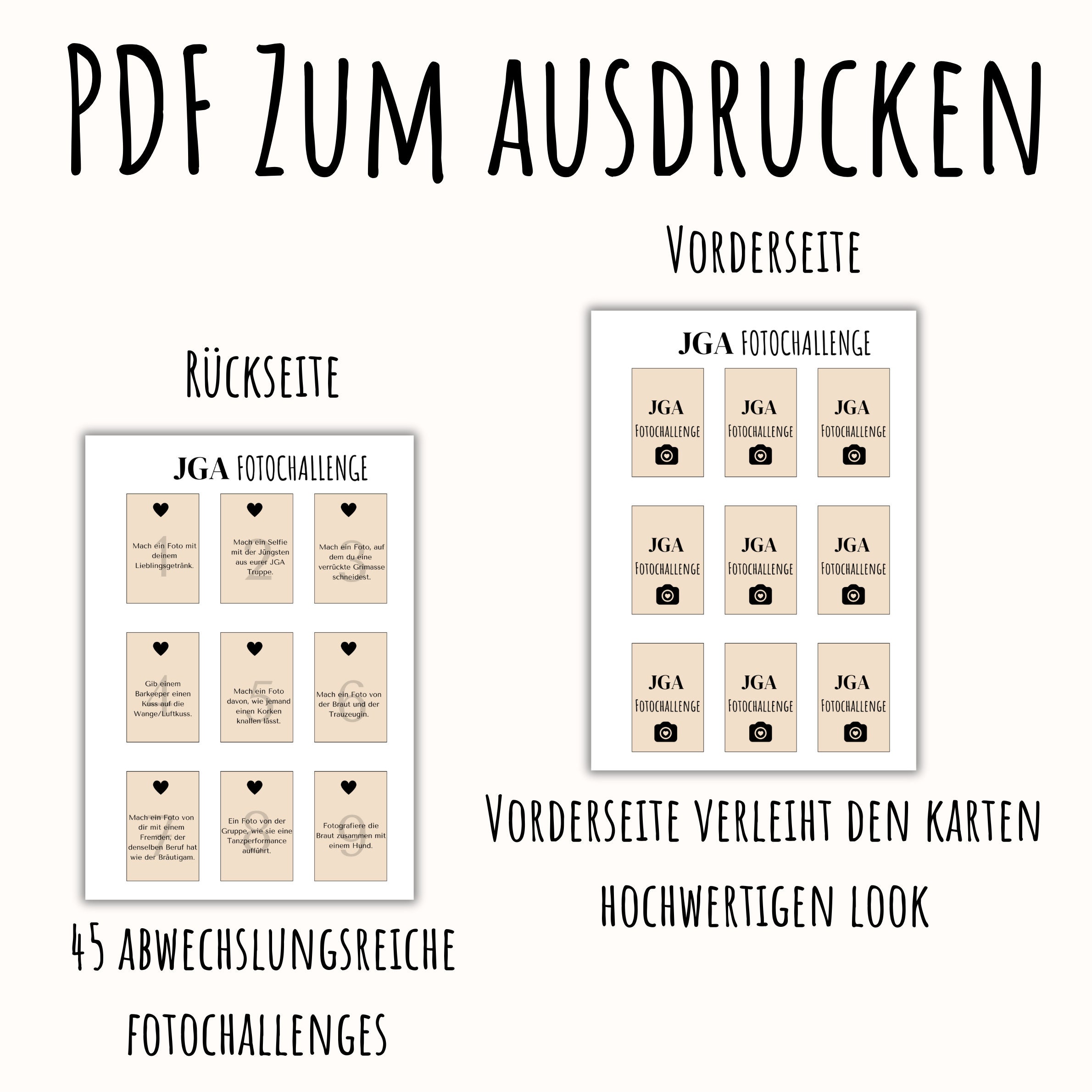 JGA Fotoaufgaben, Fotochallenge JGA, Junggesellinnenabschied Spiele ...