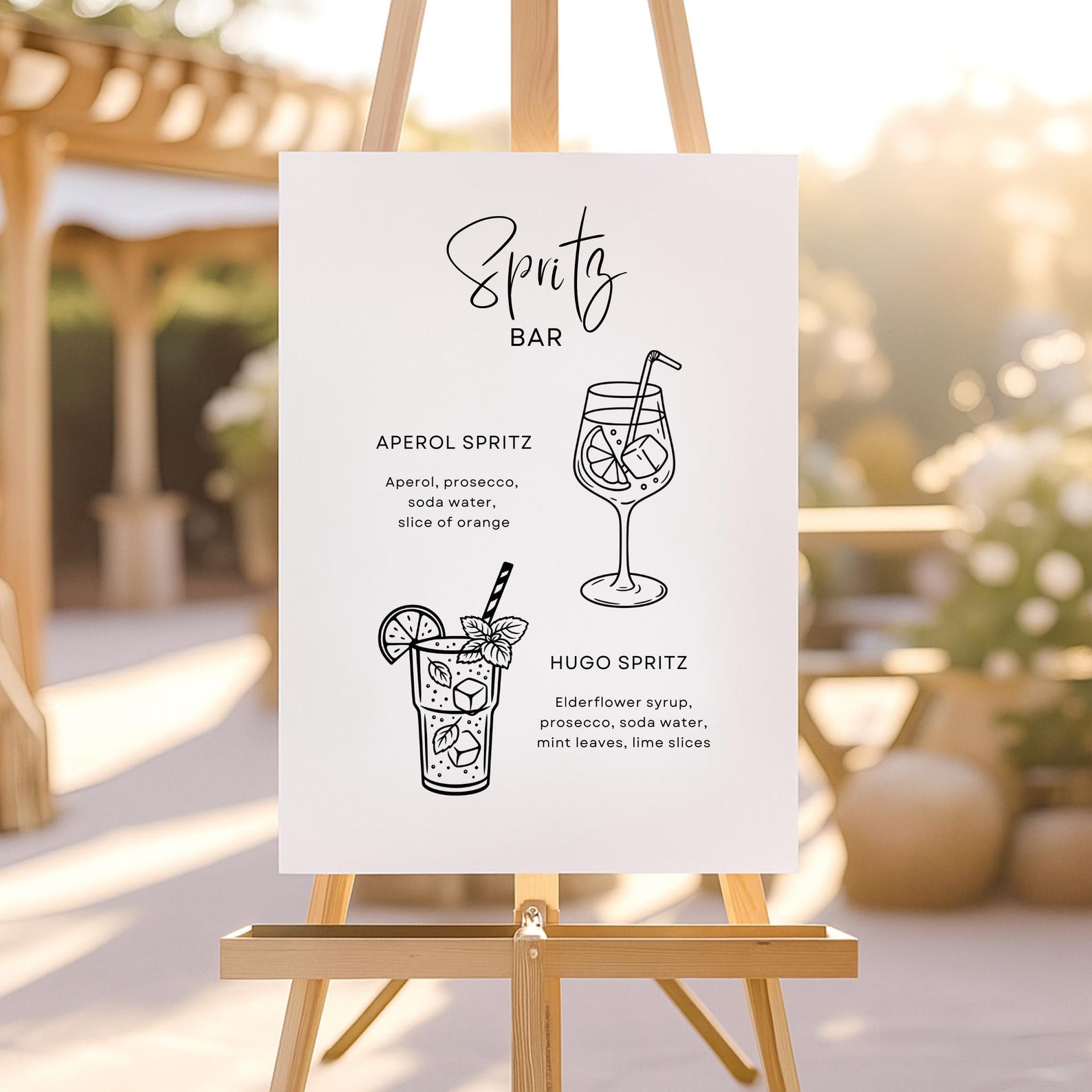 Spritz Bar Sign | Aperol Spritz Sign | Limoncello Hugo Spritz Printable ...