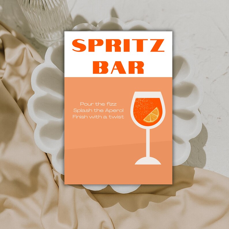 Spritz Bar Sign | Aperol Spritz Sign | Limoncello Hugo Spritz Printable ...