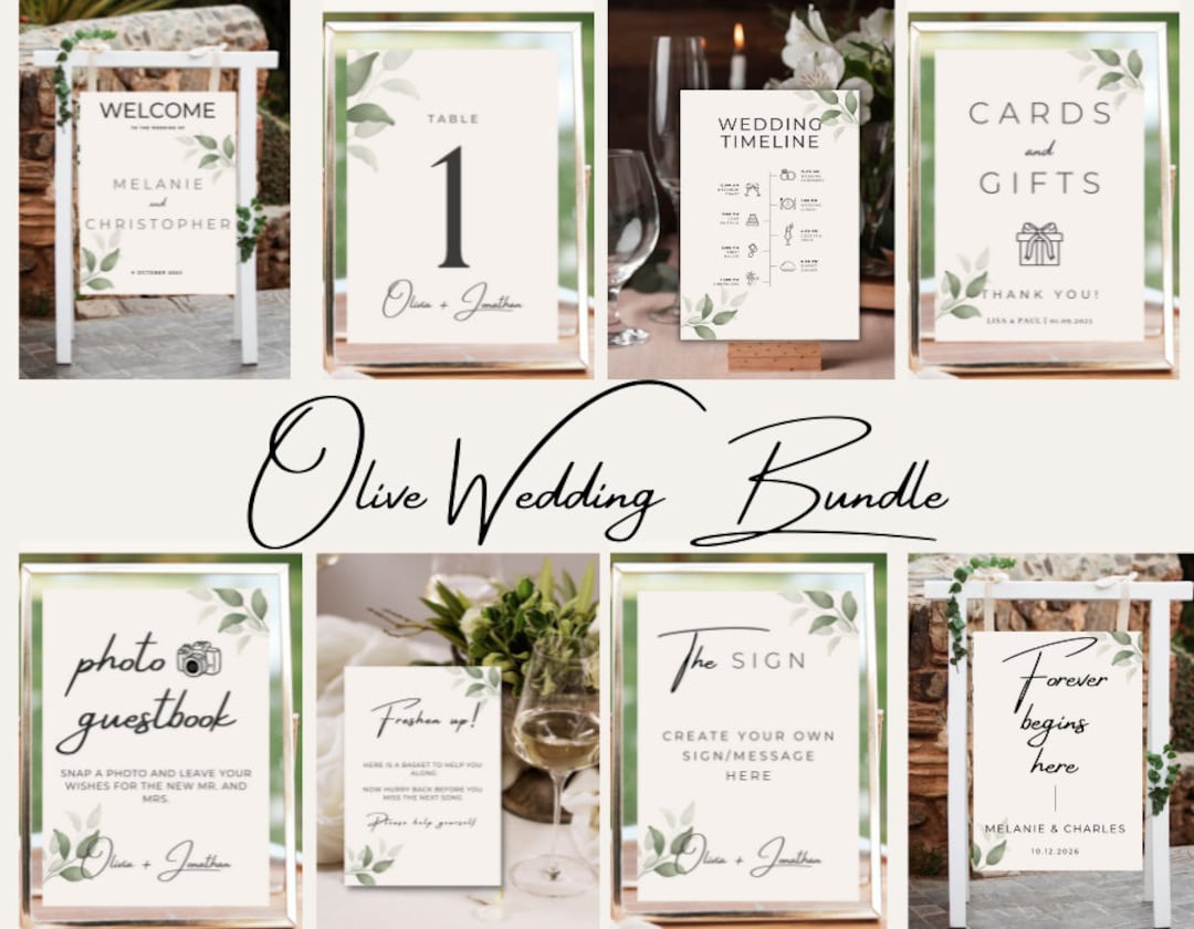 Ultimate Wedding Bundle - Wedding Sign Collection - Minimalist Wedding ...