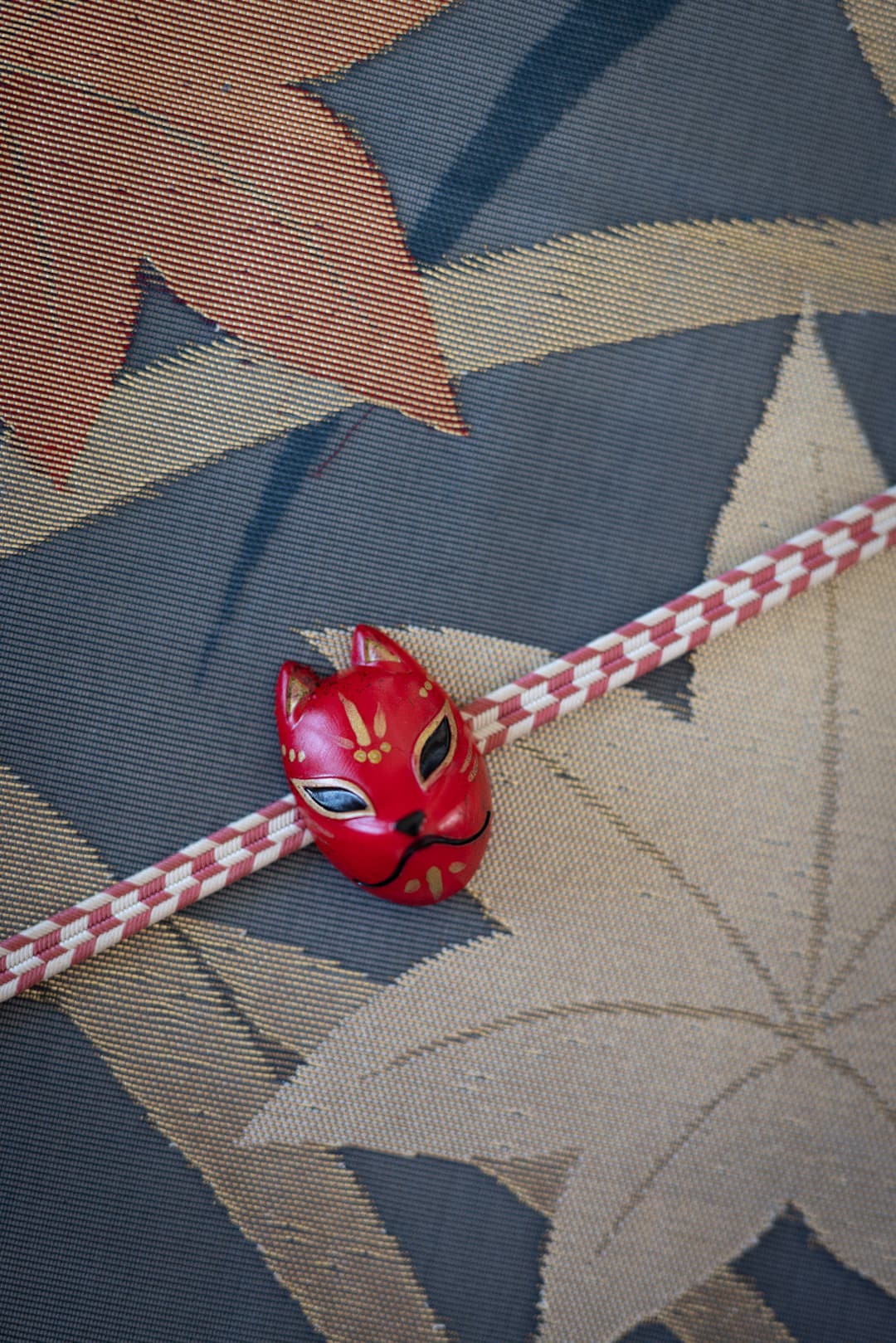 Obidome ‘kitsune Mask (red Version)’ / Kimono / Jewelry - Etsy