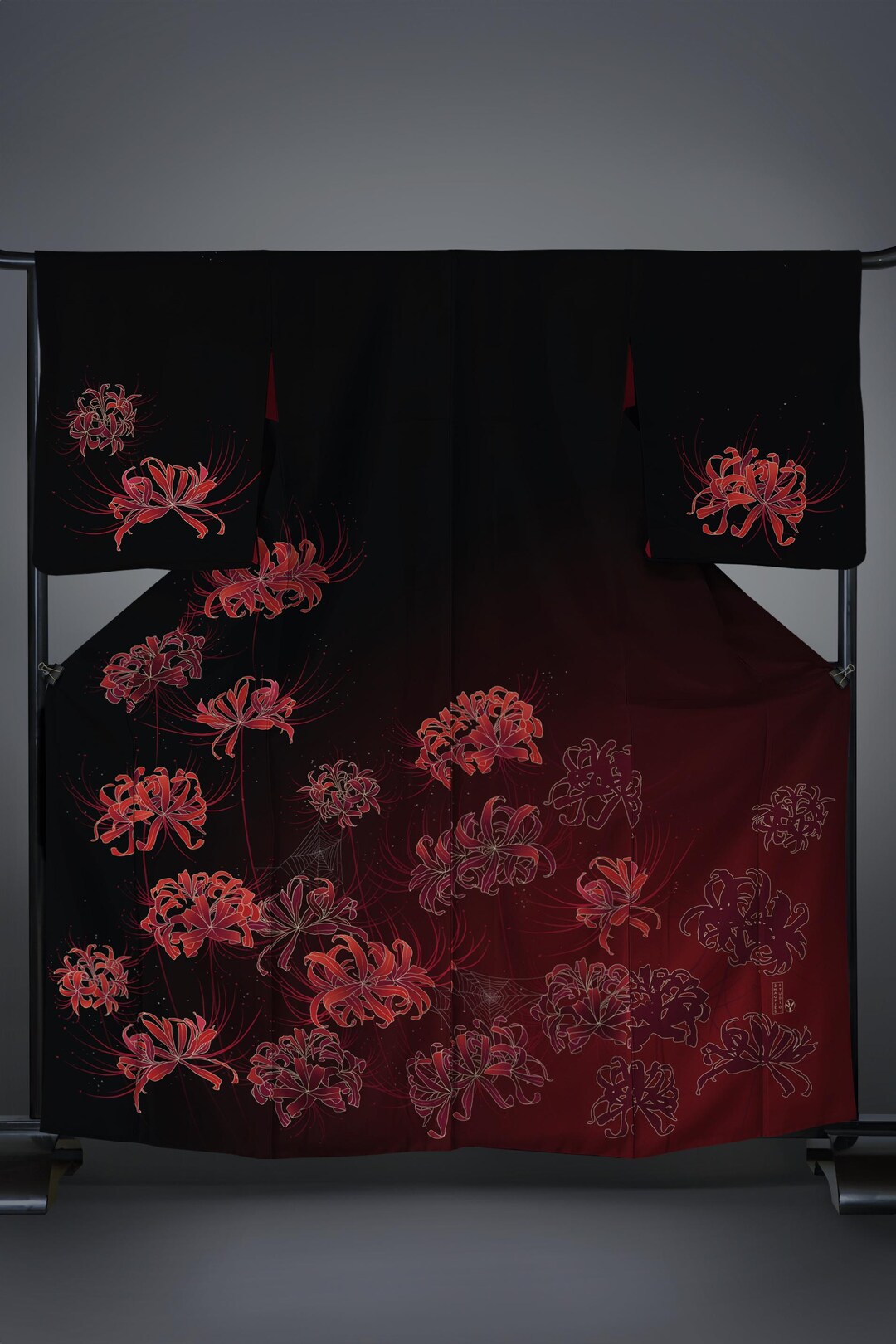 Kimono "higanbana” Polyester Kimono / Cotton Yukata / Plus Size ...