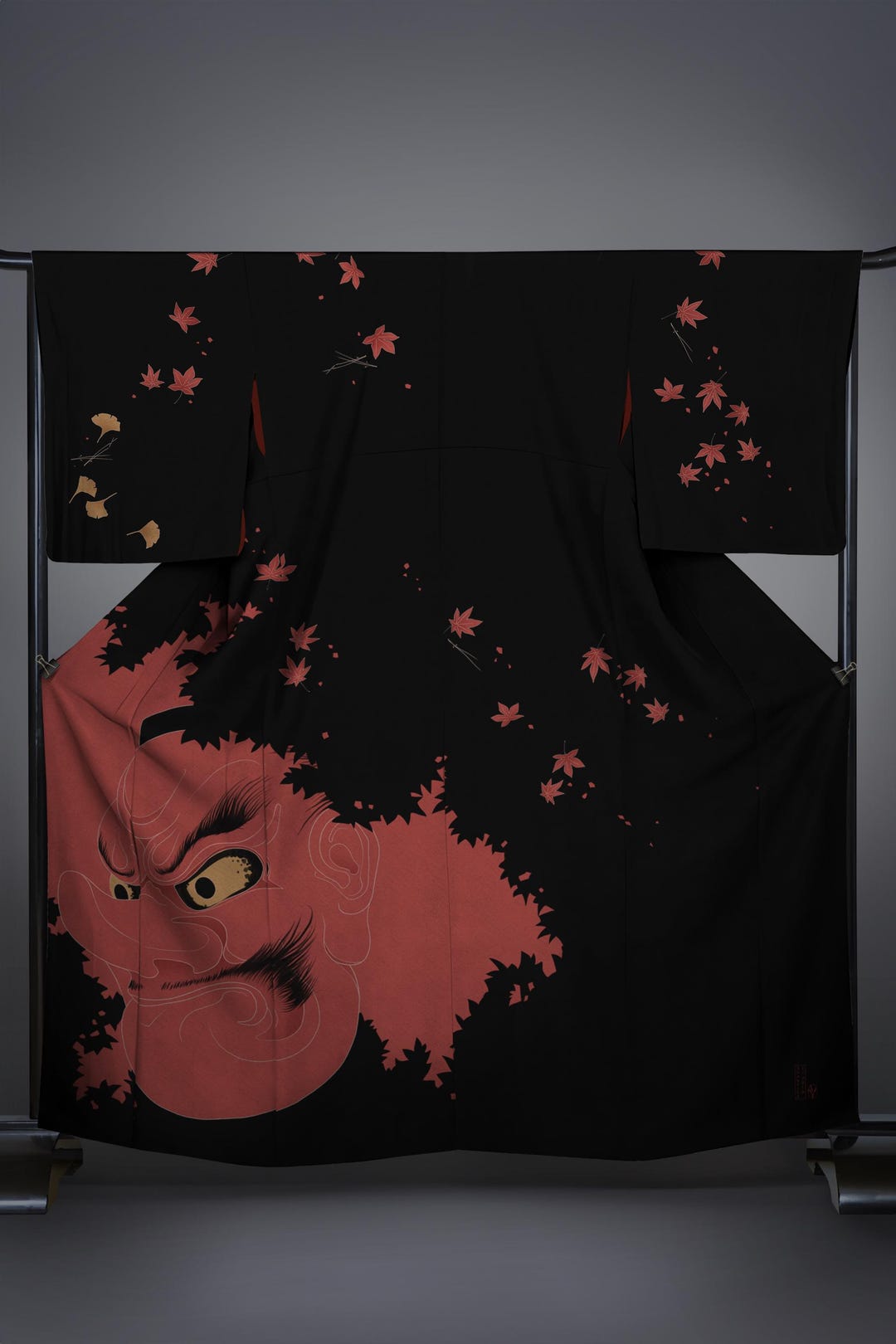 Tengu Kimono: Handprinted Polyester Yukata, Plus/custom Size - Etsy