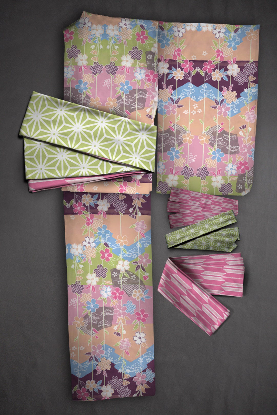 Yukata Set Sakura / Kimono / Yukata / Plus Size - Etsy