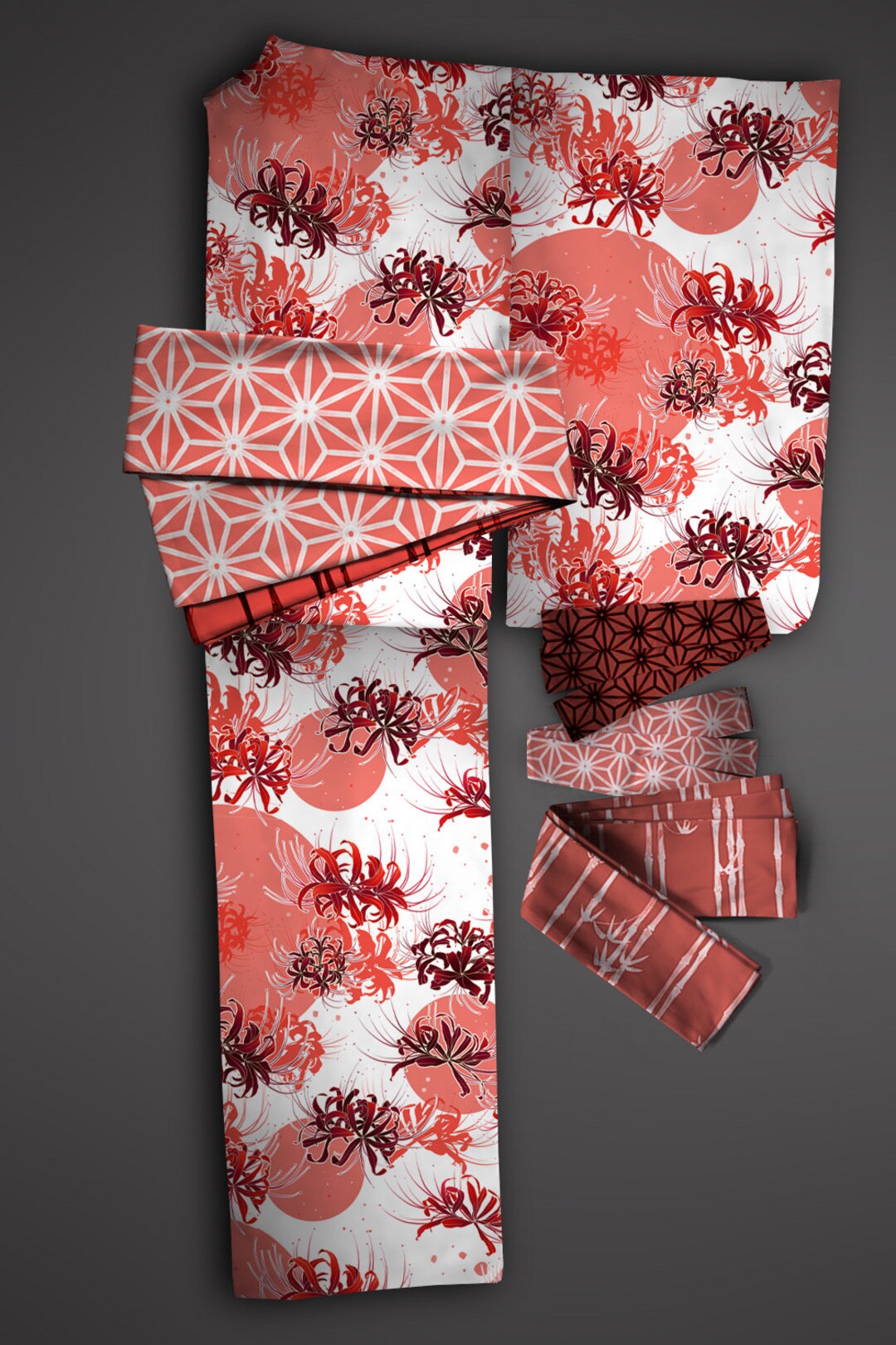 Yukata Set ‘higanbana’ / Kimono / Plus Size - Etsy