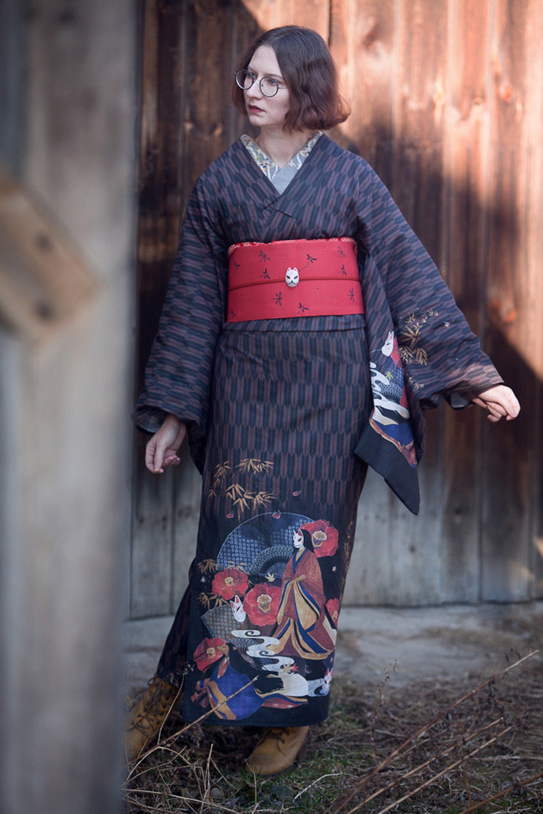 Kimono ‘kitsune Junihitoe’ / Yukata / Plus Size - Etsy