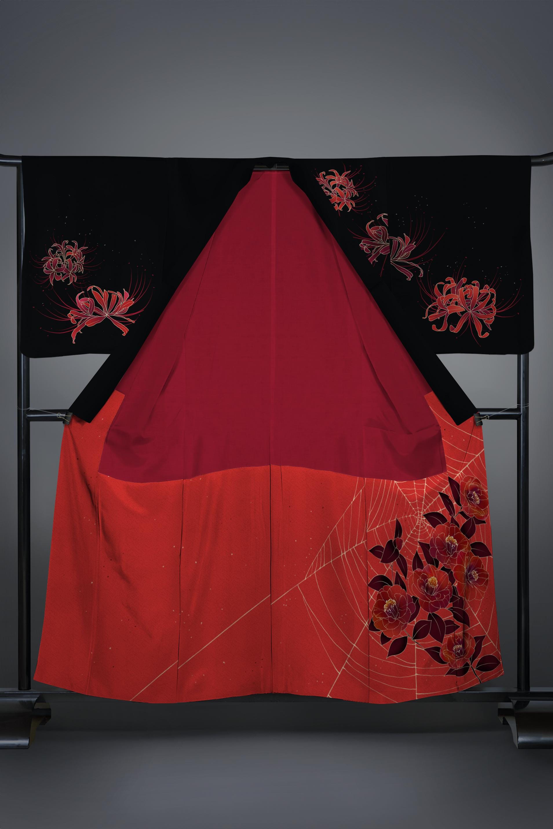 Kimono "higanbana” Polyester Kimono / Cotton Yukata / Plus Size ...